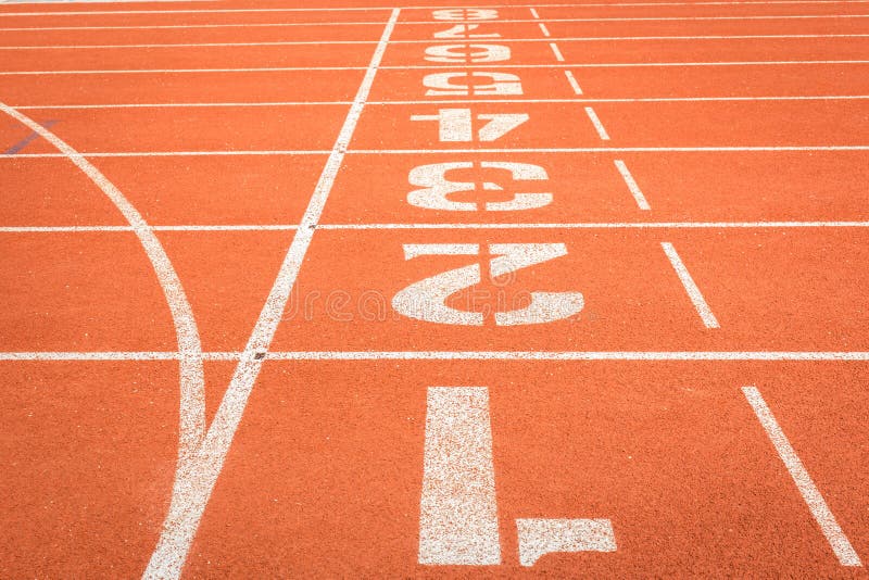 Athletics Track Lane Numbers Stock Photo - Image of tartan, competition ...
