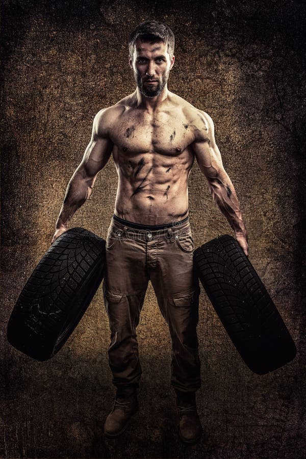 Athletischer Junger Mann Mit Den Muskeln Stockbild - Bild von taille ...