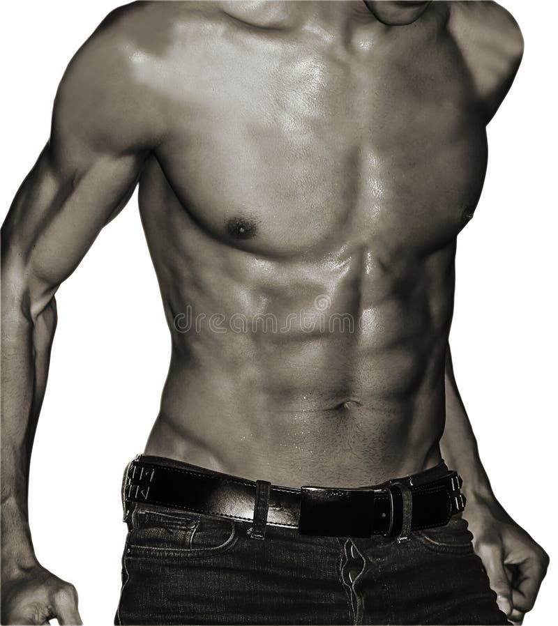 Starkes Athletisches Mann-Eignungs-Modell Torso, Das Sechs Satz-ABS ...