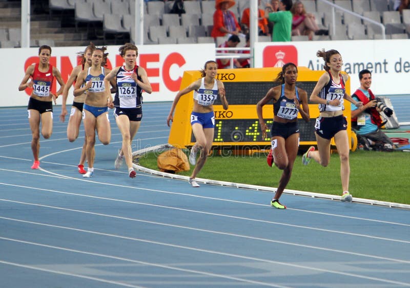 Athlets Compete in the 800 Meters Race Editorial Stock Image - Image of ...