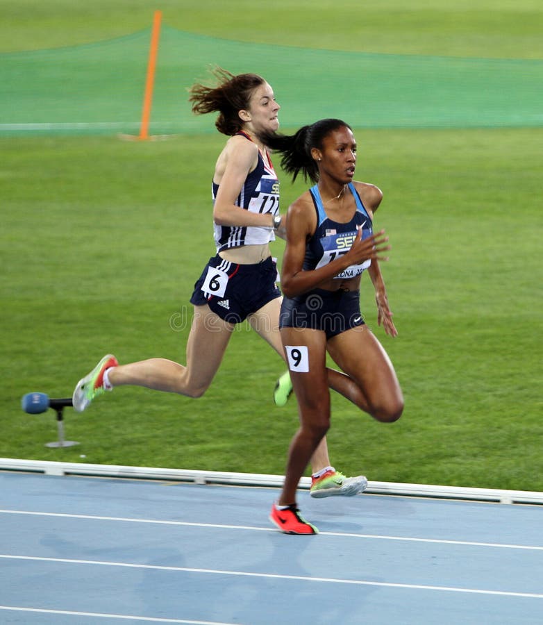 Athlets Compete in 100 Meters Race Editorial Stock Image - Image of ...