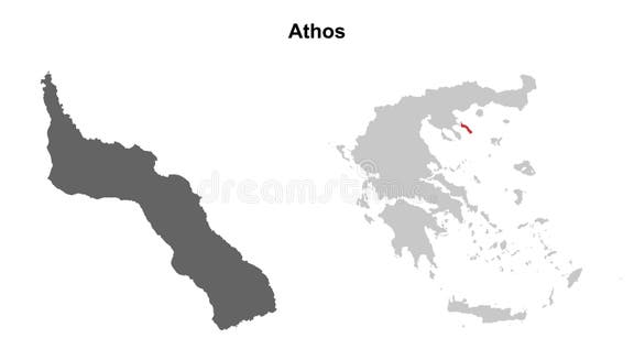 Athos outline map stock vector. Illustration of infographic - 378864693