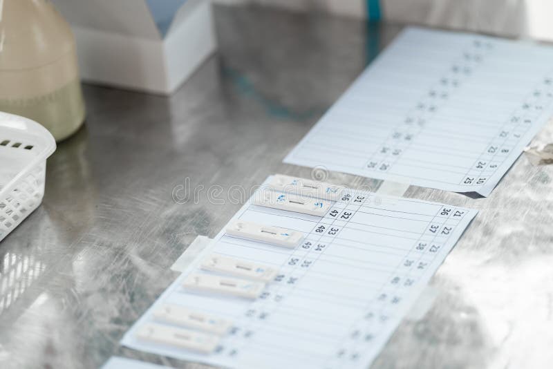 ATK Results are Place Arranged on a Paper Number List on Stainless ...