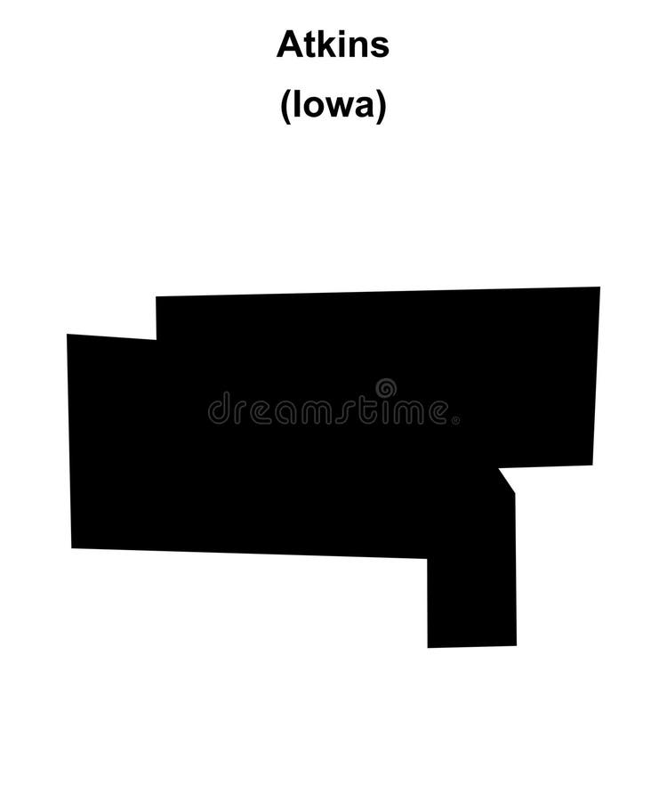 Atkins outline map stock vector. Illustration of boundary - 387201079