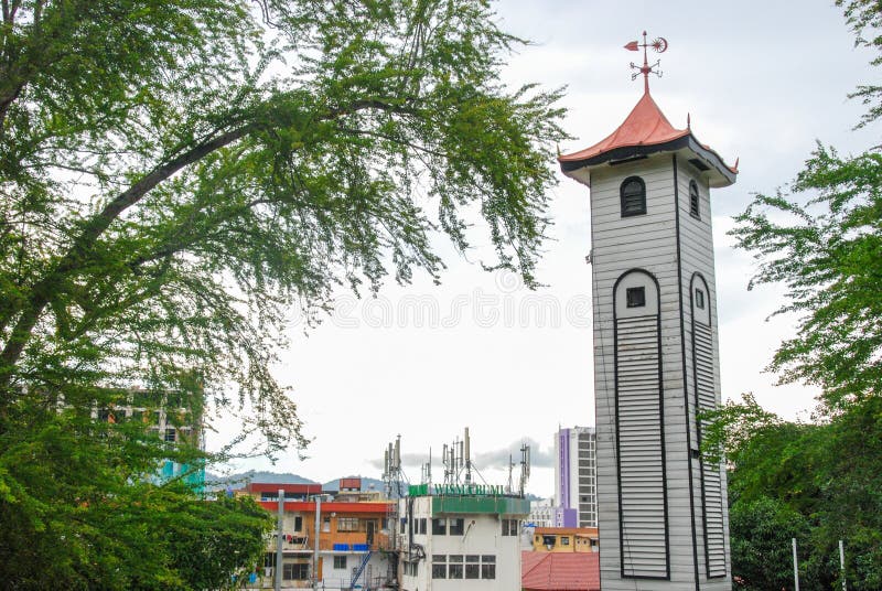 Atkinson Clock Tower in Kota Kinabalu Stock Photo - Image of historic ...