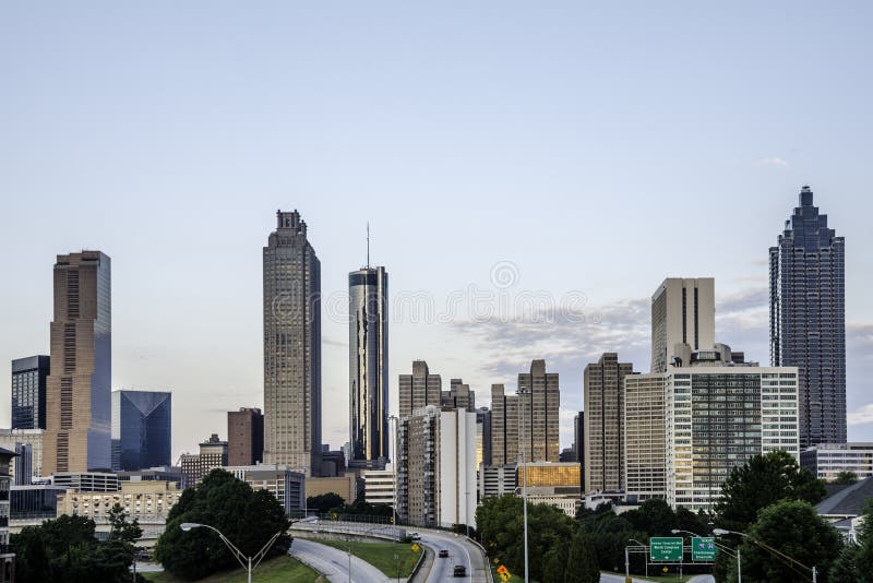 HDR of Atlanta stock image. Image of traffic, blur, blue - 27582339