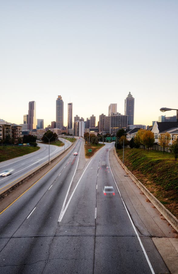 HDR of Atlanta stock image. Image of traffic, blur, blue - 27582339