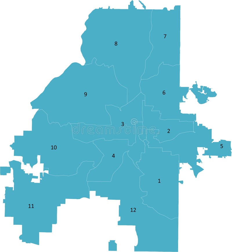 Atlanta Region Map with Counties Vector Stock Vector - Illustration of ...