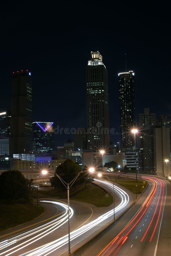 Nightscape of Atlanta stock image. Image of georgia, metropolis - 2046527