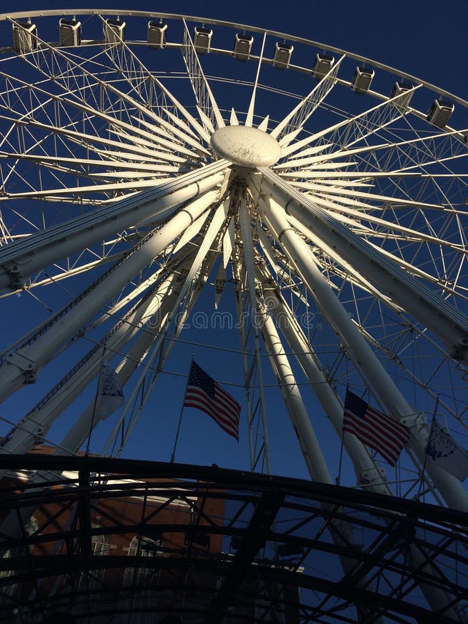 Atlanta Farris Wheel Sky Wheel Stock Photo - Image of amusment, family ...