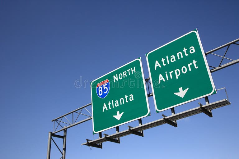 Atlanta Freeway Signs stock photo. Image of horizontal - 12982508