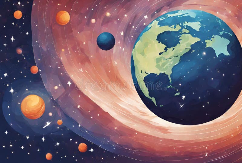 Earth Magnetic Field Abstract Space and Astronomy Illustration Stock ...