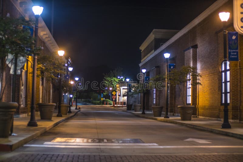 Atlanta Ga a Lit Up Empty Road at Night Editorial Stock Image - Image ...