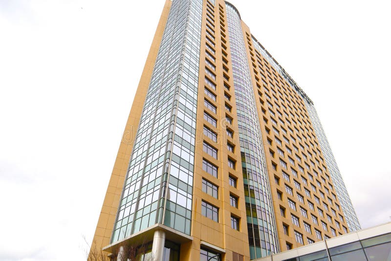 A Skyscraper Against a Solid Color Sky Editorial Stock Photo - Image of ...