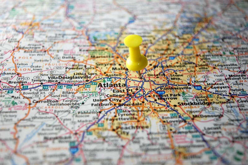 Mapa de Atlanta Georgia imagen de archivo. Imagen de contorno - 66599195
