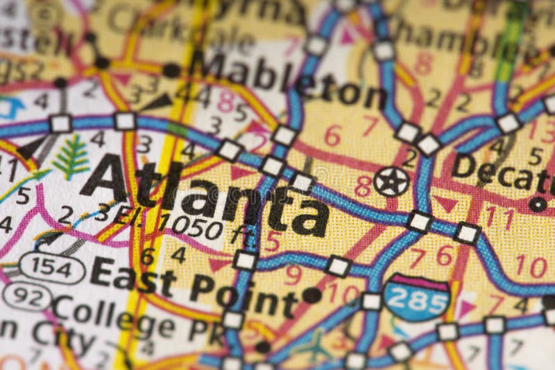 Mapa de Atlanta Georgia imagen de archivo. Imagen de contorno - 66599195