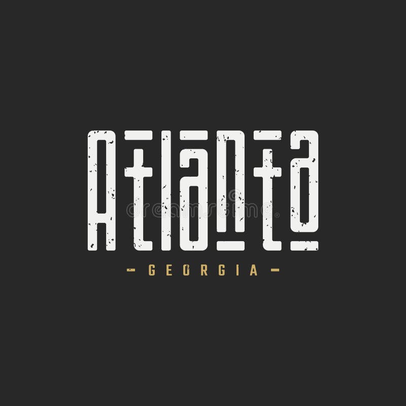 Atlanta Georgia Lettering Typography Stock Vector - Illustration of ...
