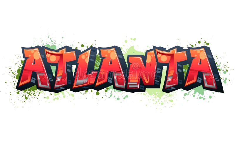 Atlanta - Graffiti Styled Vector Logotype Design Stock Vector ...