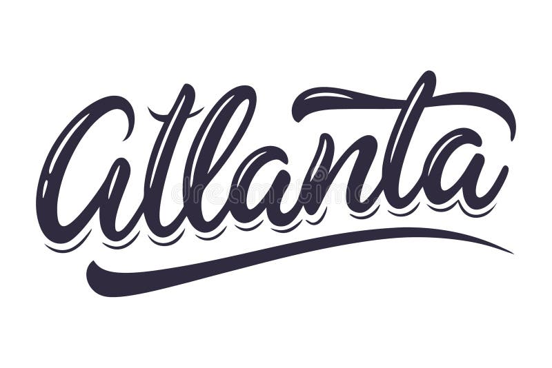 Atlanta Hand Lettering Script Font Vector Design Stock Illustration ...