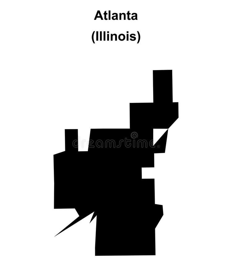 Atlanta outline map stock illustration. Illustration of region - 387238376