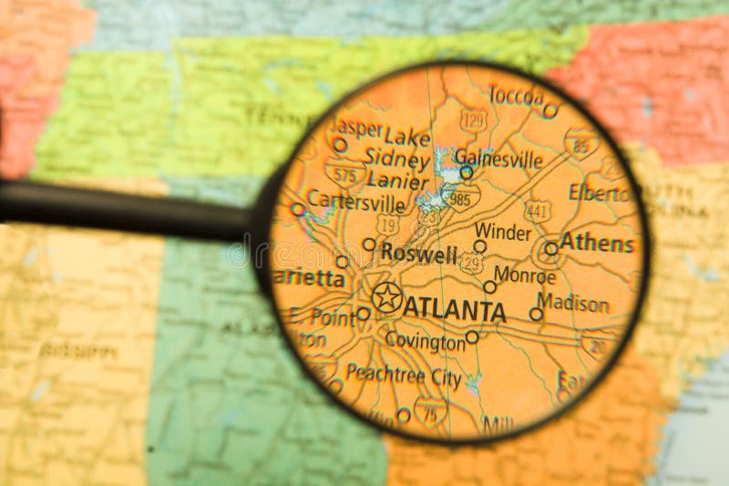 Mapa de Atlanta Georgia imagen de archivo. Imagen de contorno - 66599195