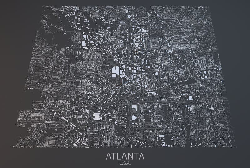 Atlanta Georgia USA Hi Res Aerial View Stock Illustration ...