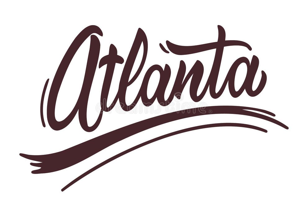 Atlanta Modern Script Text Vector Tshirt Design Stock Illustration - Illustration of handwritten ...