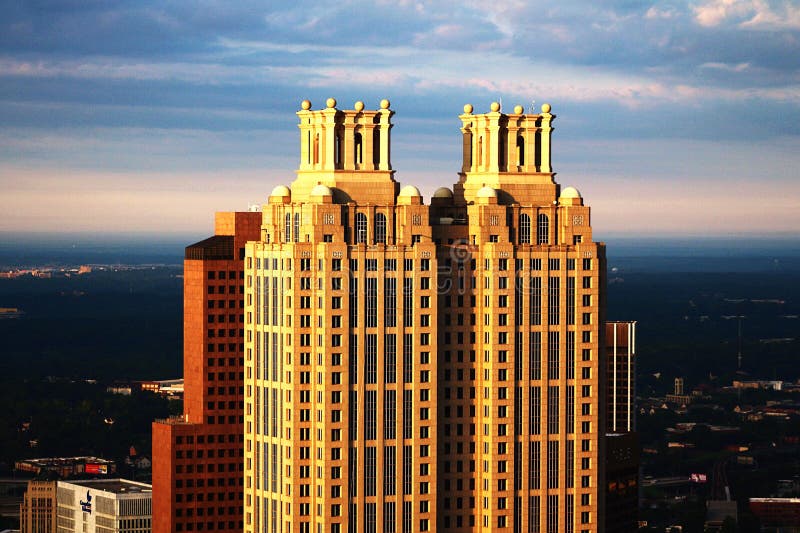 Atlanta Towers and Cloud Past Green Lake Stock Photo - Image of city ...