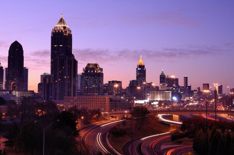 Atlanta Skyline Above Freedom Parkway Stock Photo - Image of ...
