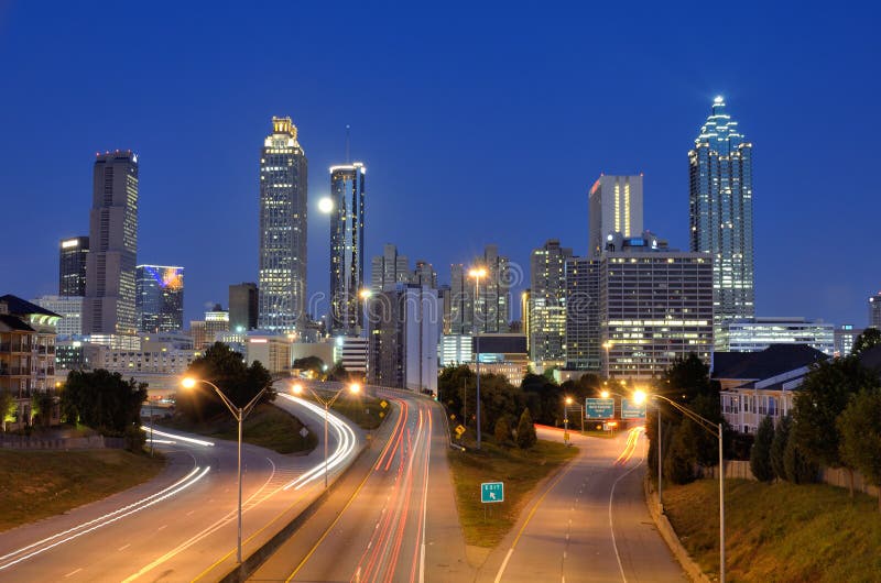 Atlanta Skyline Above Freedom Parkway Stock Photo - Image of ...