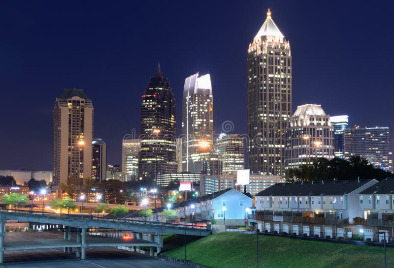 Atlanta Skyline Above Freedom Parkway Stock Photo - Image of ...