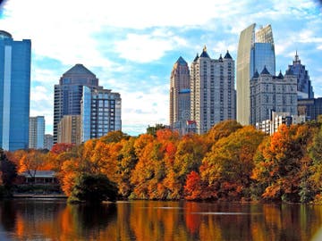 Atlanta Skyline stock photo. Image of leaves, fall, autumn - 40879938
