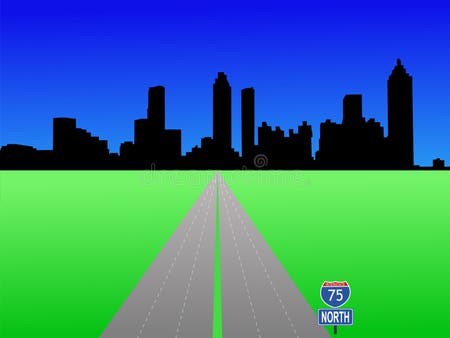 Atlanta Skyline and Interstate Stock Vector - Illustration of ...