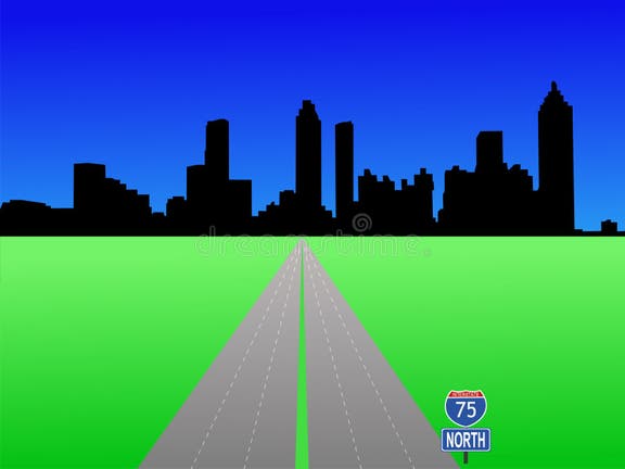 Atlanta Skyline and Interstate Stock Vector - Illustration of ...
