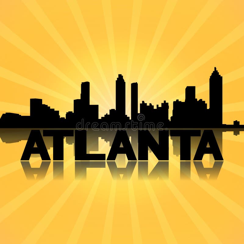 Atlanta Skyline Circle Black and White Vector Illu Stock Vector ...