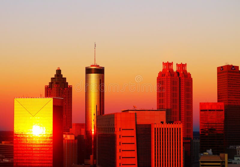 Atlanta at sunrise editorial stock photo. Image of urban - 84006053