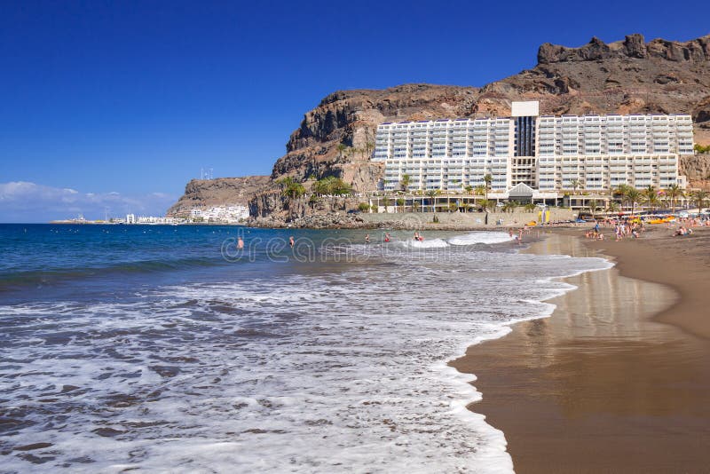 Atlantic Beach of Gran Canaria Island in Taurito Stock Photo - Image of ...