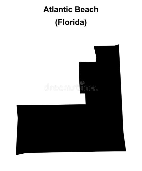 Atlantic Beach outline map stock vector. Illustration of border - 357248489