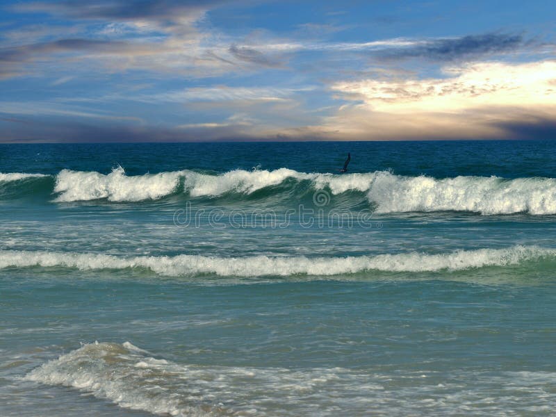 Atlantic Beach Sunset in North Carolina Stock Image - Image of shore ...