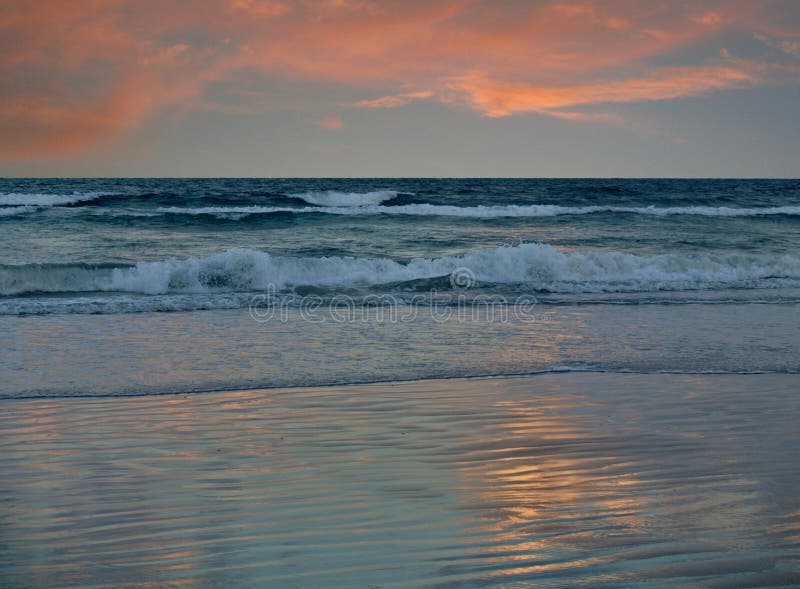Atlantic Beach Sunset in North Carolina Stock Photo - Image of beach ...