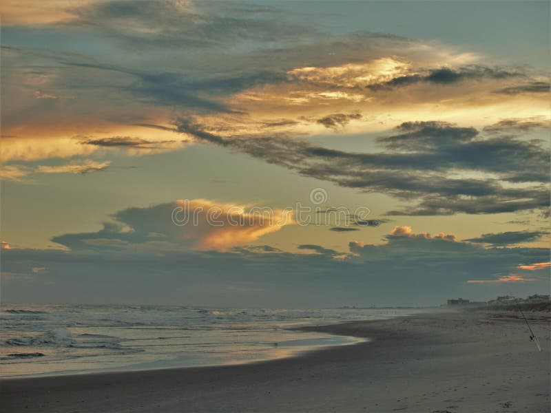 Atlantic Beach Sunset stock image. Image of water, evening - 108339711