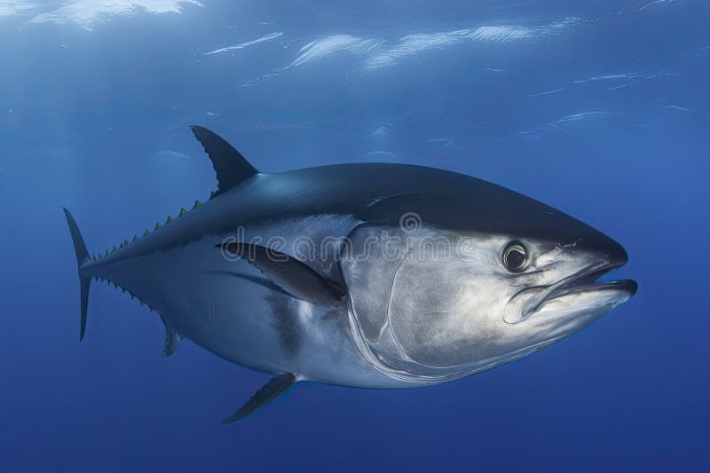 Atlantic Bluefin Tuna Swimming Underwater Stock Illustration ...