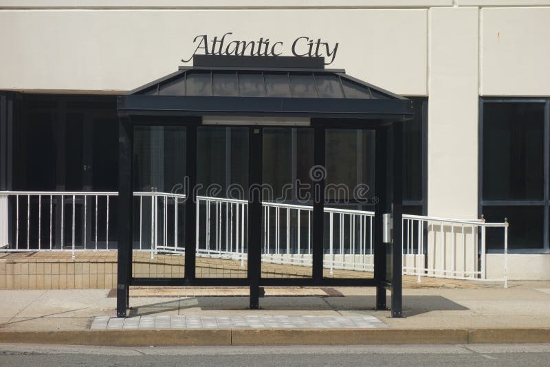 Atlantic City Bus Stop stock image. Image of commuting - 44701705
