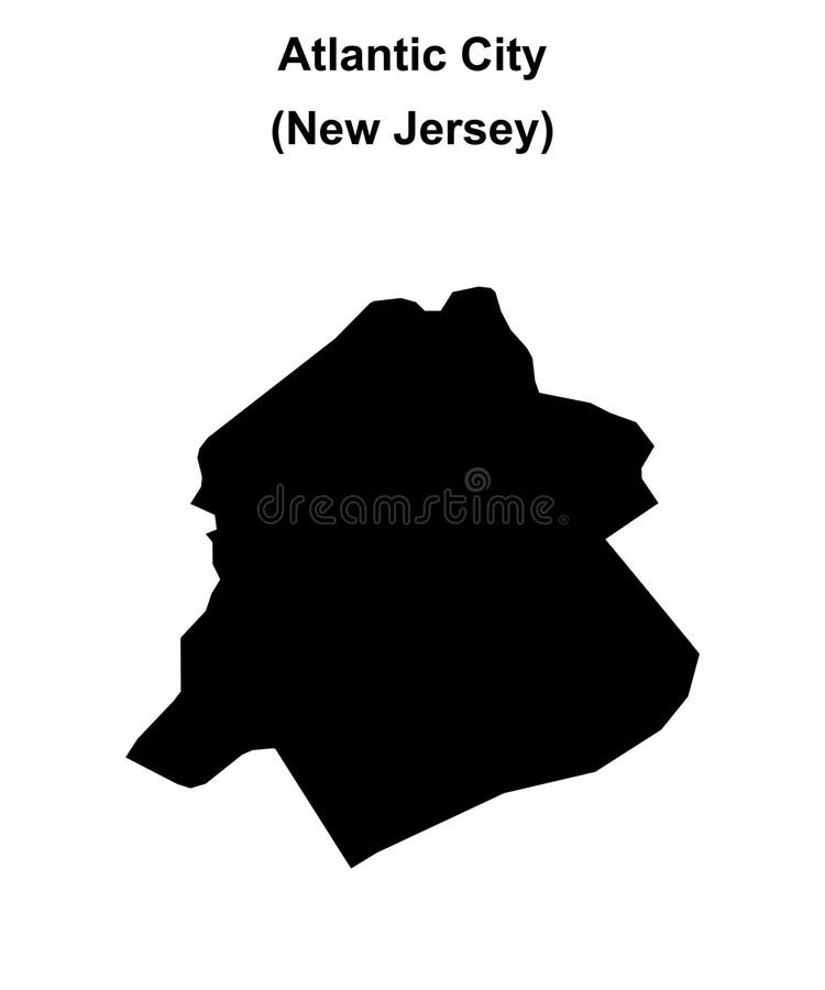Atlantic City outline map stock vector. Illustration of jersey - 357486847