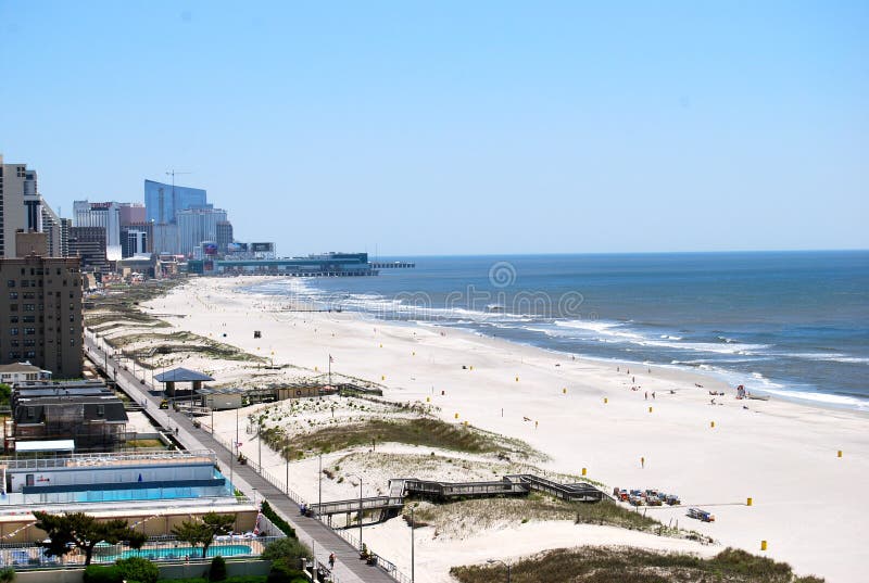 Atlantic City Skyline and Beaches Stock Photo - Image of boardwalk ...