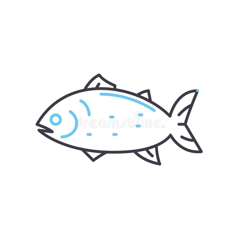 Atlantic Fish Line Icon, Outline Symbol, Vector Illustration, Concept ...