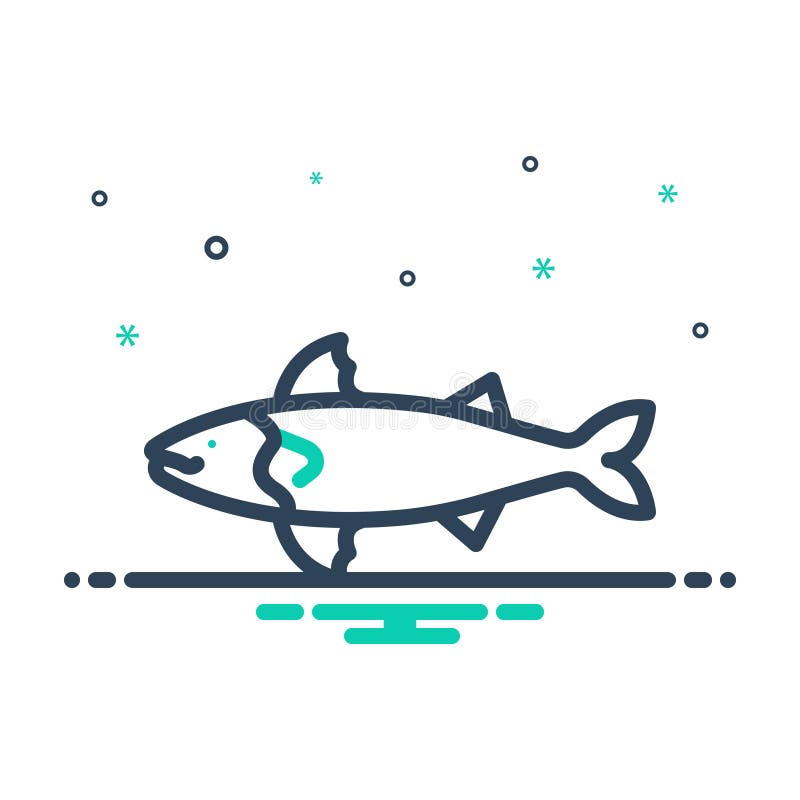 Mix Icon for Atlantic, Fish and Aquatic Stock Illustration ...