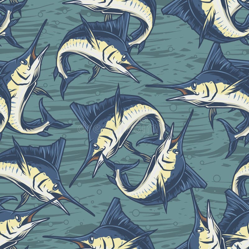 Colorful Marlin Fish Mandala Arts Isolated on Black and White T Shirt ...