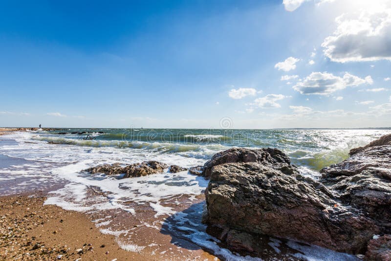 Atlantic Ocean in Lighthouse Point Park in New Haven Connecticut Stock ...