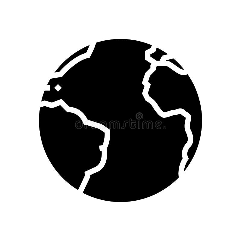 Atlantic Ocean Map Glyph Icon Vector Illustration Stock Vector ...